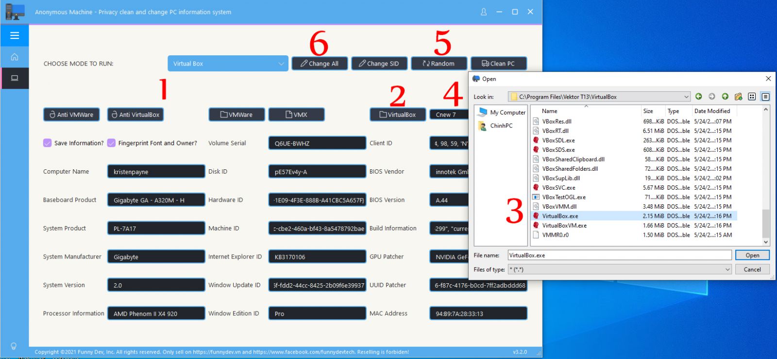 Tool change PC Iformation – Phần mềm thay đổi thông tin máy tính